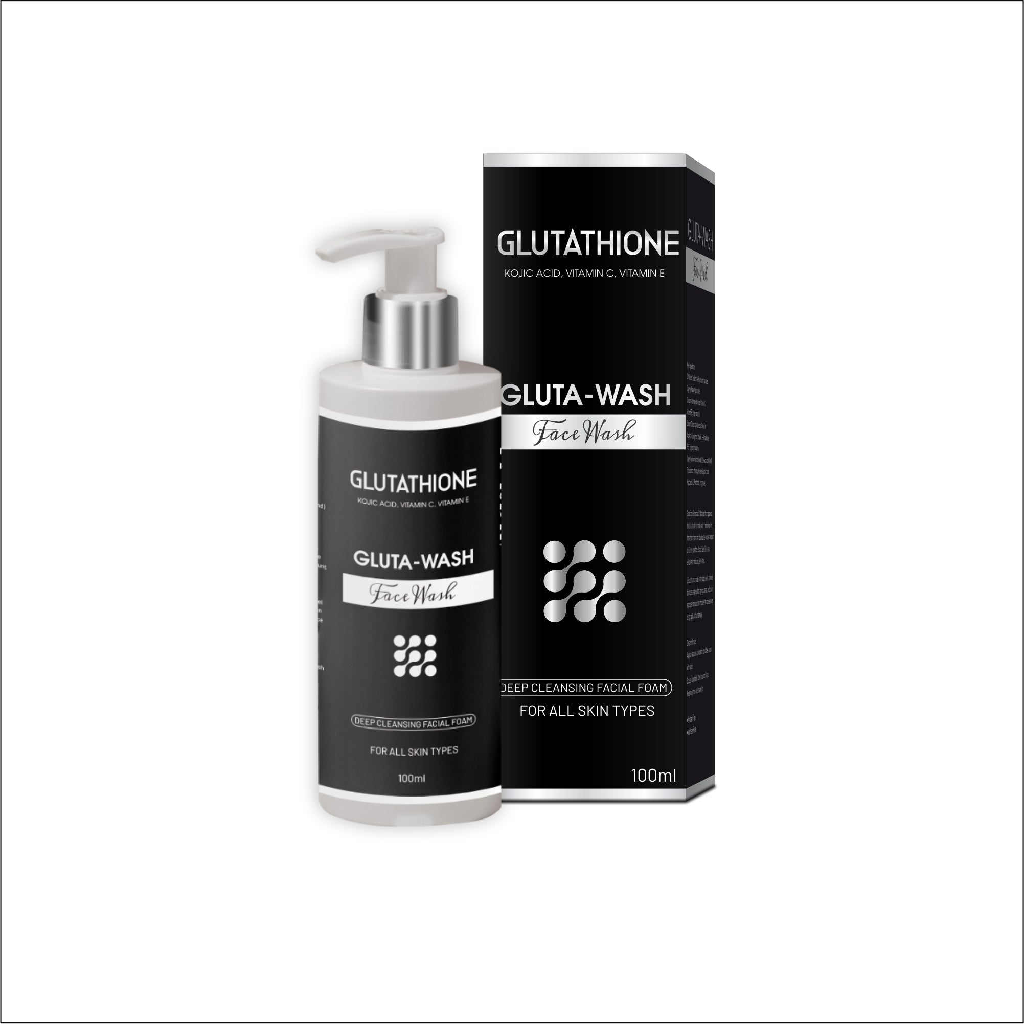 Glutathione Face Wash With Kojic Acid, Vitamin C & Grape Seed Oil ...
