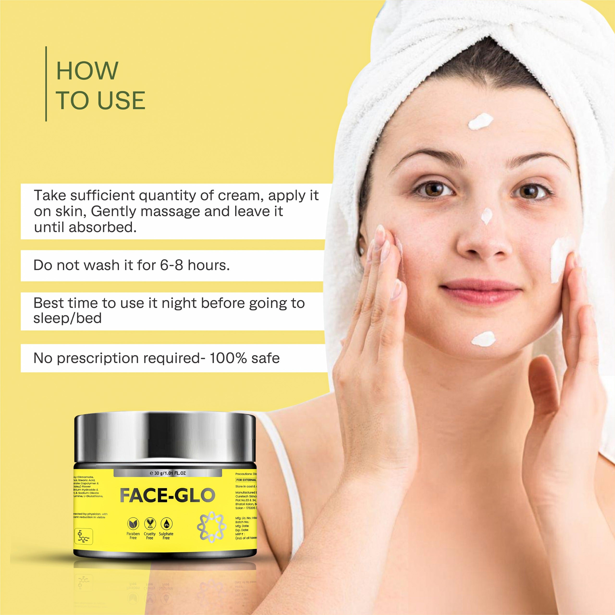 FACE-GLO Skin Lightning Cream | Reduction In Dark Spots | - 30 g – Biofaith